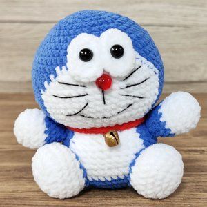 Handmade | Toys | Handmade Amigurumi Crochet Doraemon Doll | Poshmark